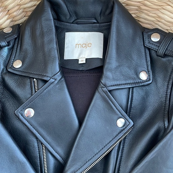 Maje | Jackets & Coats | Maje Leather Moto Style Jacket | Poshmark